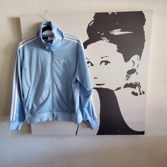 adidas | Jackets & Coats | Authentic Baby Blue Adidas Track Jacket ...